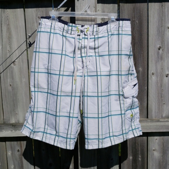 Speedo | Swim | Speedo Board Short In Navy Blue Lime Green Plaid | Poshmark